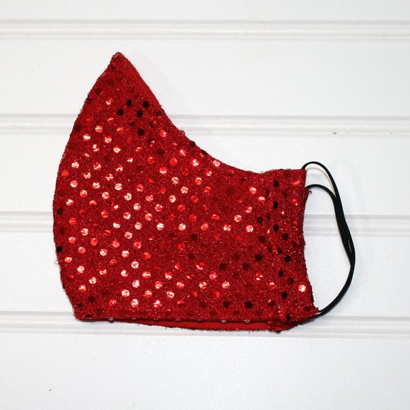 Hand Crafted | Accessories | Handmade Cloth Red Confetti Face Mask ...